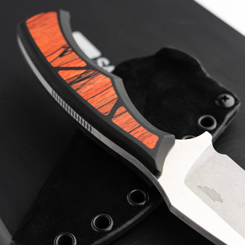 Custom Red Spalted Beech Inlay Raider – Sangin Knives